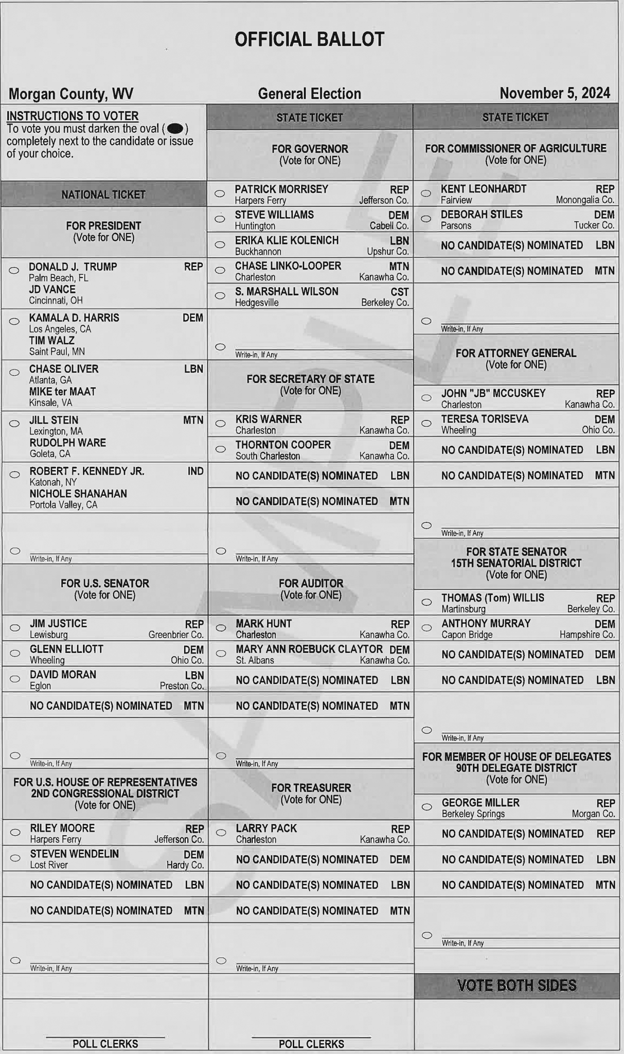 Morgan County sample ballot for Nov. 5 election - Morgan Messenger